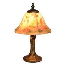 China TRH080023 8 inch Reverse Hand Painted Lamp Hummingbird and flower bell lampshade Grape glass table for sale