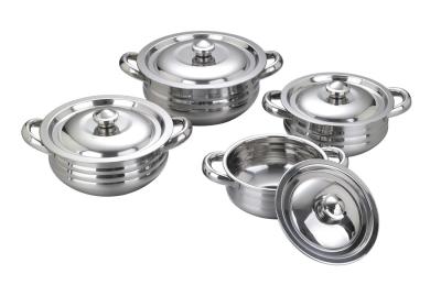 China hot selling 6pcs cookware set with red color  &16/18/20cm cooking pot &16cm/18cm/20cm cookware set in  stainless steel for sale