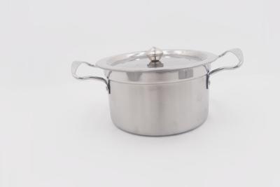 Cina 4pcs Casserole set silver cooking pot cheap price stainless steel hot steamer wiht lid in vendita