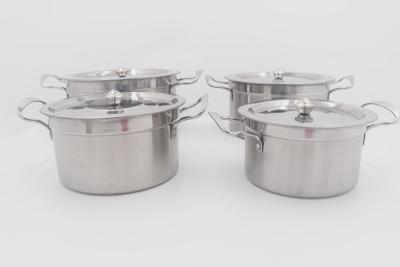 Chine pot à cuire argenté de haut pot d'acier inoxydable d'ensemble du Cookware 4pcs à vendre