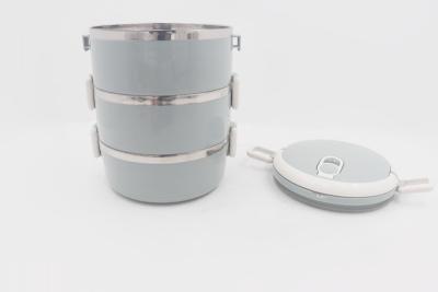 China 2 Layers Detachable stainless steel plastic kids tiffin leakproof sealed lunch box Te koop
