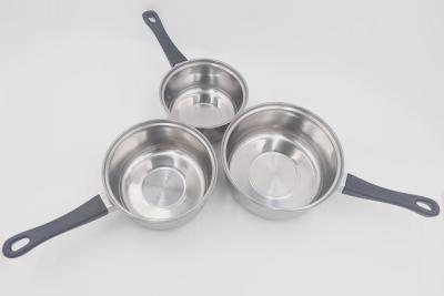 Chine pot multi de fonction du style 3pcs d'acier inoxydable de casserole coréenne de lait avec la couverture à vendre