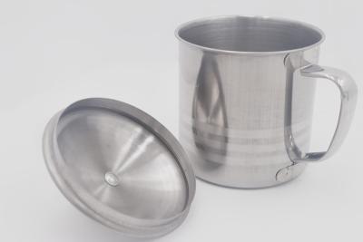 Cina 8cm Cups without lid Economic high quality cheap metal coffee cup steel camping travel mug in vendita