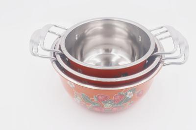 China 16,18,20cm Multi-functional boiling soup pot different colors metal steel cooking pot for sale