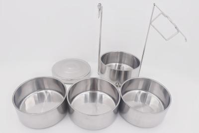 China 20cm 2-5 Layers kitchen accessories portable divided lunch box custom printed metal tiffin box for sale