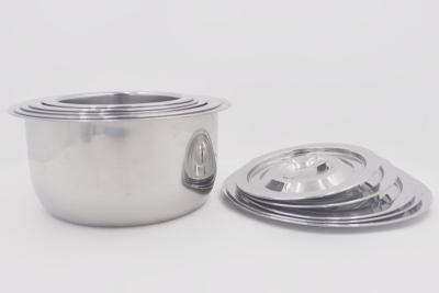 Cina 10pcs Commercial cooking pots stainless steel basin lid soup cookware set pasta cooking pot in vendita