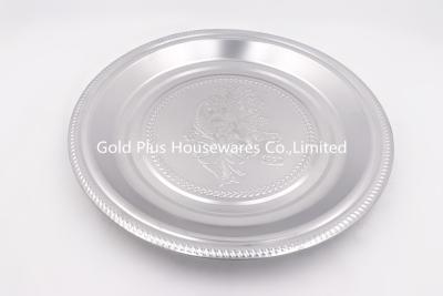 25-70cm Full size tableware big round tray stainless steel food serving tray muslim flower pattern fruit plate