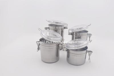 Cina Tableware stainless steel clamp canister set with clear Lid healthy and odorless milk powder can in vendita