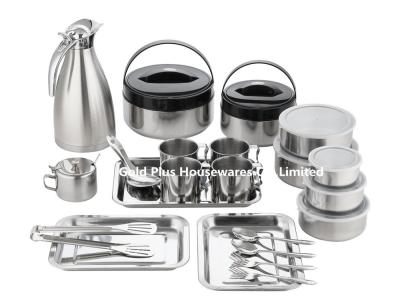 Cina 22pcs Amazon hot sale stainless steel double walled vacuum insulated hot water kettles lunch box buffet plate in vendita