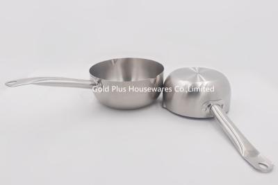 Cina 20cm Home cooking pot stainless steel basting bowl non-stick kitchen sauce pans with long steel handle in vendita