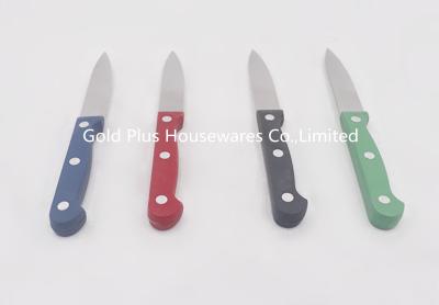 China Multifunction black handle stainless steel paring knife stainless steel 0.8mm portable petty knife with sharp blade Te koop