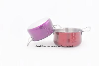 Cina 8-10cm Home kitchen stockpot with steel lid double handle aluminium cookware non-stick casserole in vendita