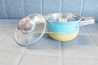 Cina 3 Different size kitchen stainless steel stock pot with glass cover commercial cooking soup stockpot in vendita