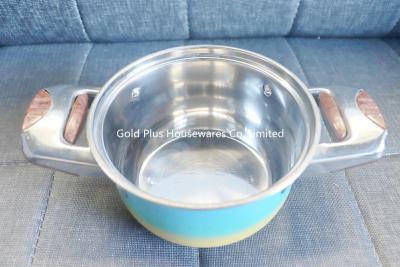 Cina 3 Different size kitchen stainless steel stock pot with glass cover commercial cooking soup stockpot in vendita