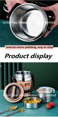 Cina 2L Multi purpose vacuum pot school kids custom LOGO leak proof metal steel snack storage box in vendita