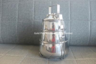Cina 3 Tiers hot sale in market stainless steel vietnam tiffin food carrier natural color thermal bento lunch box in vendita