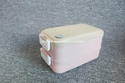Food carrier for school students stainless steel insulated lunch box leak proof wooden style food container with handle