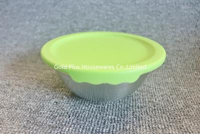 China Ecofriendly stainless steel mixing salad bowl cookware metal custom fruit fresh keeping box with sealing cover for sale