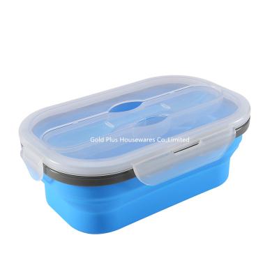 Китай Tableware 800ml подгонял силикона прямоугольника качества еды коробки для завтрака цвета и логотипа грелку складного складную течебезопасную продается
