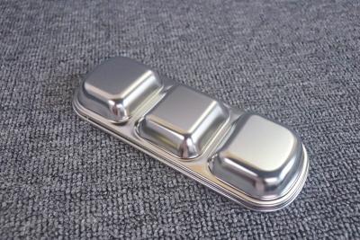 Cina Fashion wholesale multifunction seasoning dish rectangle snack appetizer custom stainless steel antique dishes in vendita