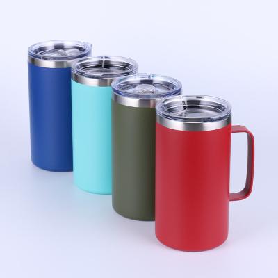 Cina 600ml Portable stainless steel wine tea cup large capacity beer coffee cups double wall vacuum insulated travel mug in vendita