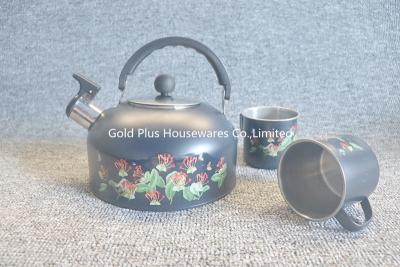 China Flat base stainless steel fast heating boiler new style quick water boiling tea whistling kettle with big handle for sale