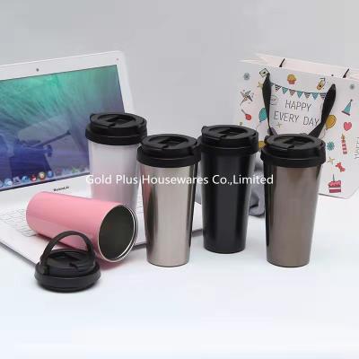 tasse de café imprimée faite sur commande de voyage d'acier inoxydable de mur de tasse créative d'isolation de tasse de l'eau de voiture de portalbe du logo 16oz double