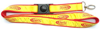 China Custom imprint polyester neck straps, double layered polyester satin ribbon neck lanyards, for sale