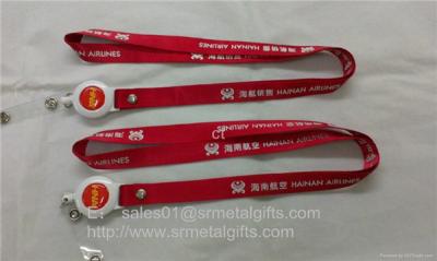 Chine Lanière en nylon de support d'insigne avec la bobine escamotable époxyde, courroies en nylon de cou de bobine de traction d'insigne, à vendre