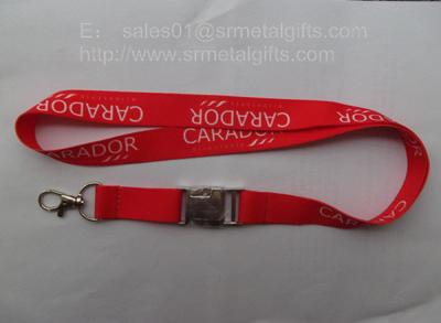 China Full color print polyester lanyards with metal detachable buckle, full color neck straps, for sale