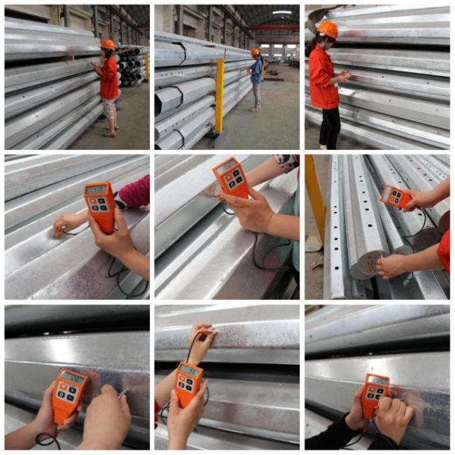 High Strength Polygon Galvanized Steel Pole 33kv 110kv 132kv 230kv 380kv 400kv 550kv 1