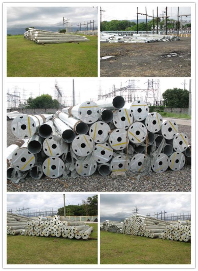 Electrical Power Poles Outdoor Lighting Pole For 69kv Transmission , 50ft 60ft 70ft Available 1