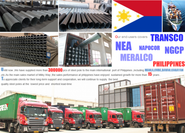 60FT 65FT 1280kg Customizable Electrical Power Pole For Different Country Markets And Requirements 1