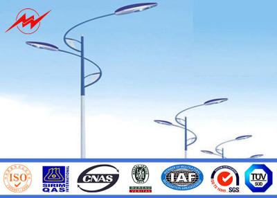 China 9M Single Arm Galvanized Steel Pole Q345 Material for high way for sale