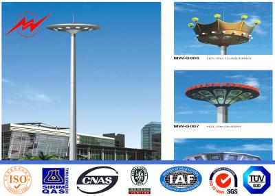 China 40M 12 Sides Galvanized High Mast Pole for Plaza Lighting with Winch for sale