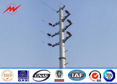 China Conical type electric power pole 2.75mm thickness steel plate three sections for sale