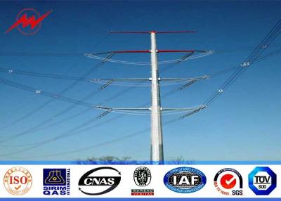 China Conical type electric power pole 2.75mm thickness steel plate three sections for sale