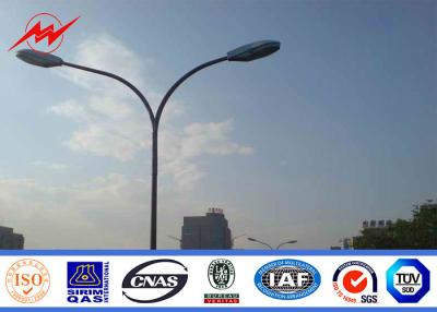 China Polygonal Round cross arm Steel Street Light Poles , Outdoor Lamp Pole for sale