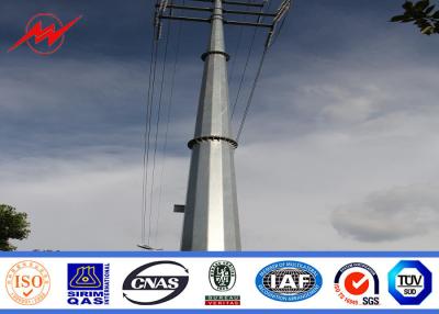 China OEM 8-15m NEA Steel Utility Power Poles , Galvanised Steel Pole With Insulator for sale