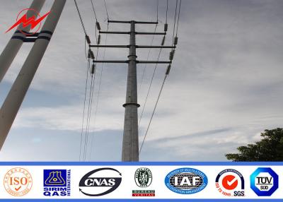 China OEM 8-15m NEA Steel Utility Power Poles , Galvanised Steel Pole With Insulator for sale