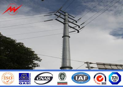 China OEM 8-15m NEA Steel Utility Power Poles , Galvanised Steel Pole With Insulator for sale