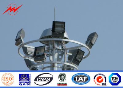 China 4 Sections 10mm High Mast Light Pole For Flyovers Stations City Squares for sale