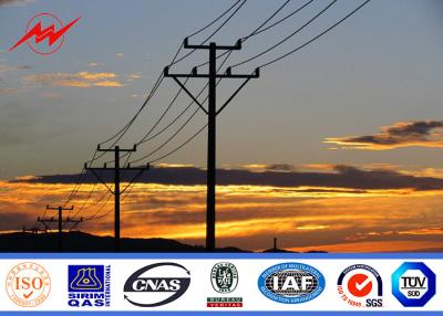 China Galvanized 16m 10KN Electrical Steel Utility Pole 1mm To 30mm Thickness for sale