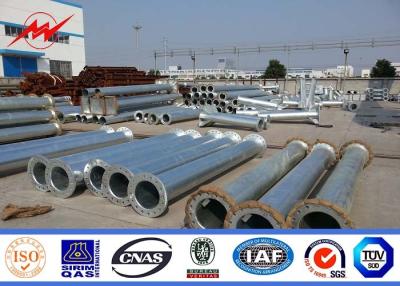 China 9m 11m Steel Poles Galvanized Steel Pole with bitumen for sale