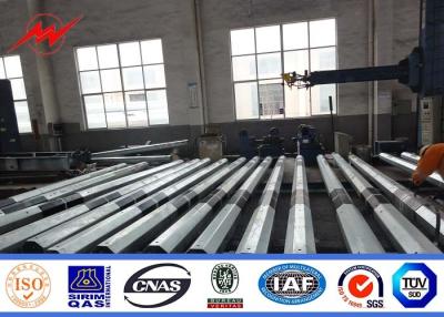 China 9m 11m Steel Poles Galvanized Steel Pole with bitumen for sale