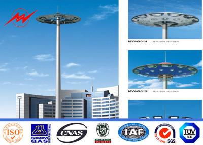 China 23m 3 Sections HDG High Mast Lighting Pole 15 * 2000w For Airport Lighting for sale