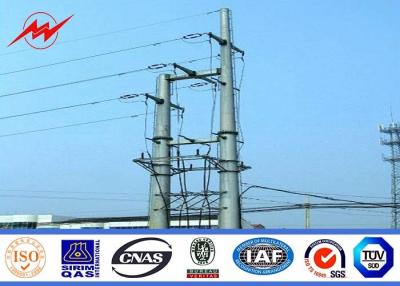 China 9 - 17m Hot Dip Galvanized Steel Utility Pole Gr65 Material Round / Conical Shape for sale