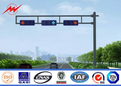China Durable Double Arm / Single Arm Steel Power Pole For Signal LED Traffic Light for sale