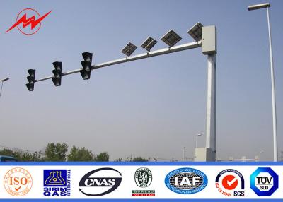 China Galvanized Durable 8m Standard Traffic Light Pole With Double Arm / Single Arm for sale