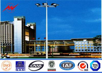 China 35M HDG 400W HPS High Mast Pole Tower Octagonal Shape With Metal Halide Lighting for sale